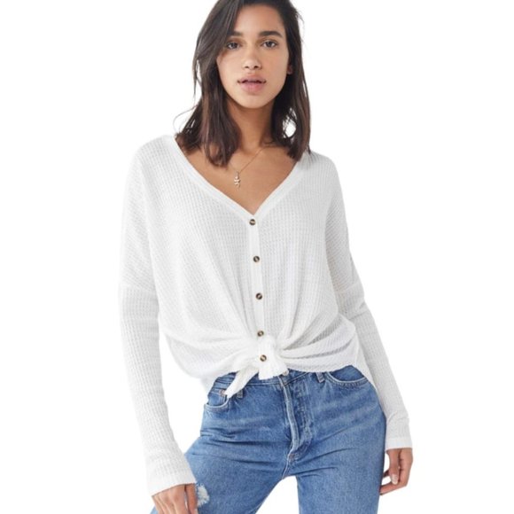 Urban Outfitters | Tops | Urban Outfitters Out From Under Jojo Oversized Thermal Button Down ...